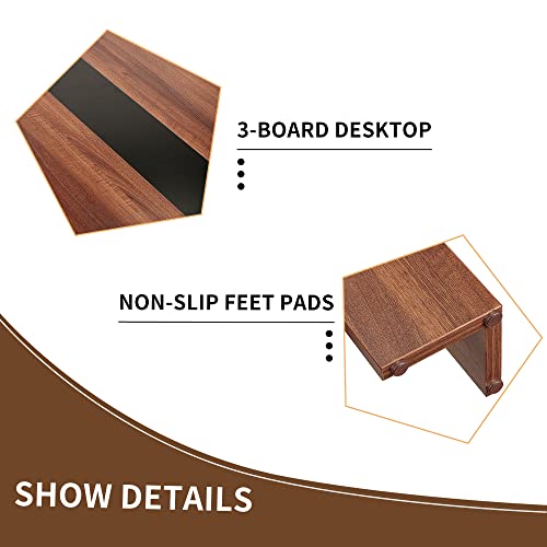 MKJLWO Wooden Dining Table for 4 to 6,Rectangular Dining Room Table Wood Kitchen Table Rustic Farmhouse Dinner Table Restaurant Tables,Walnut