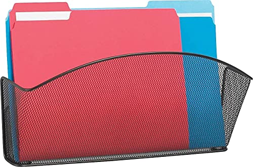 Safco 5653Bl Onyx Steel Wall Pocket Legal Black 15 X 3 X 9