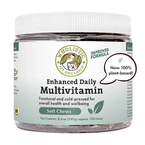 Wholistic Pet Organics: Multivitamin Chews for Dogs Organic Homemade Dog Treat for Medium and Small Dogs Calming Chews for Dogs Food Puppy Multivitamin Probiotics Immune Support Supplement
