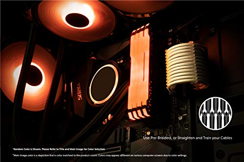 LINKUP - AVA 30cm PSU Cable Extension Sleeved Custom Mod GPU PC Braided w/Comb Kit | 1 x 24 P (20+4) | 2 x 8 P (4+4) CPU | 2 x 8 P (6+2) GPU Set | 300mm - GreenBlack