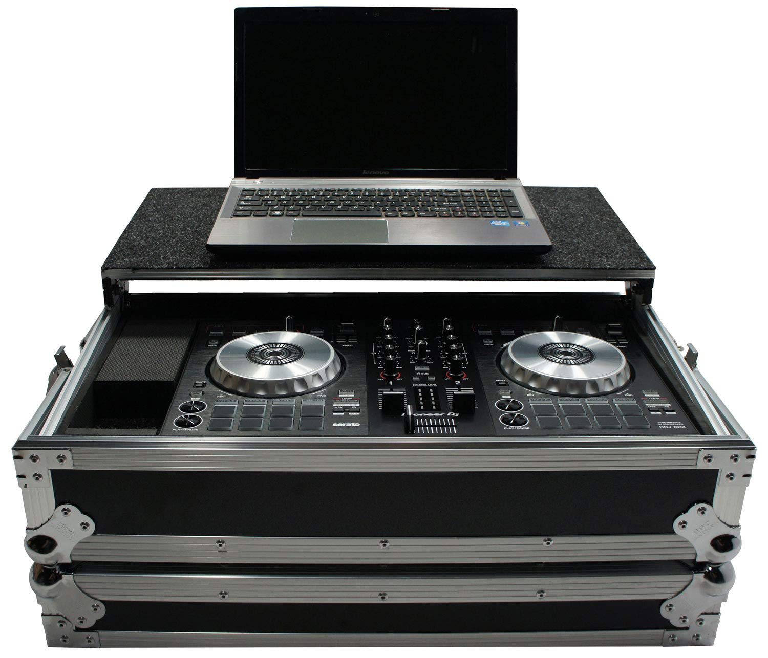 Harmony Audio HCDDJSBLT Flight Glide Laptop Stand Road DJ Case Compatible with Pioneer DDJ-SB3 (case only)