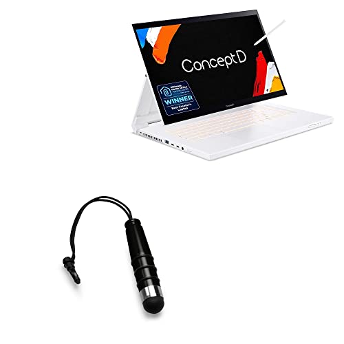 BoxWave Stylus Pen Compatible with Acer ConceptD 7 Ezel (CC715-71) (Stylus Pen Mini Capacitive Stylus, Small Rubber Tip Capacitive Stylus Pen - Jet Black