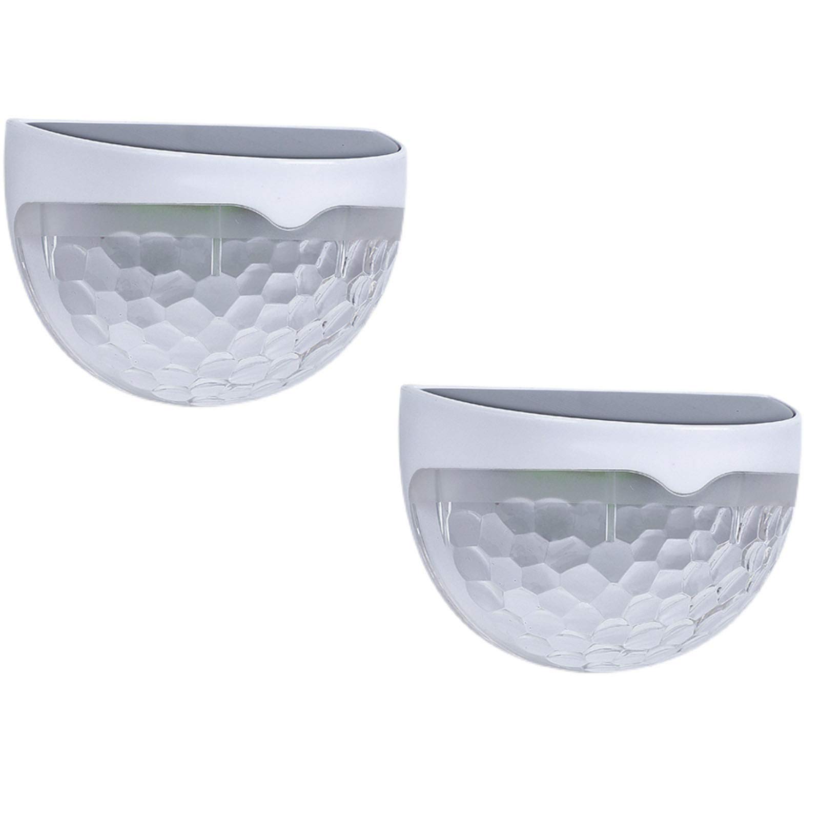 Lxcom Lighting Solar Wall Lights Solar Fence Light Solar Deck Lights Outdoor Solar Fence Post Lights Solar Powered Wall Lights Decorative Deck Light for Home Garden Lawn Backyard, 2 Pack (Warm White)