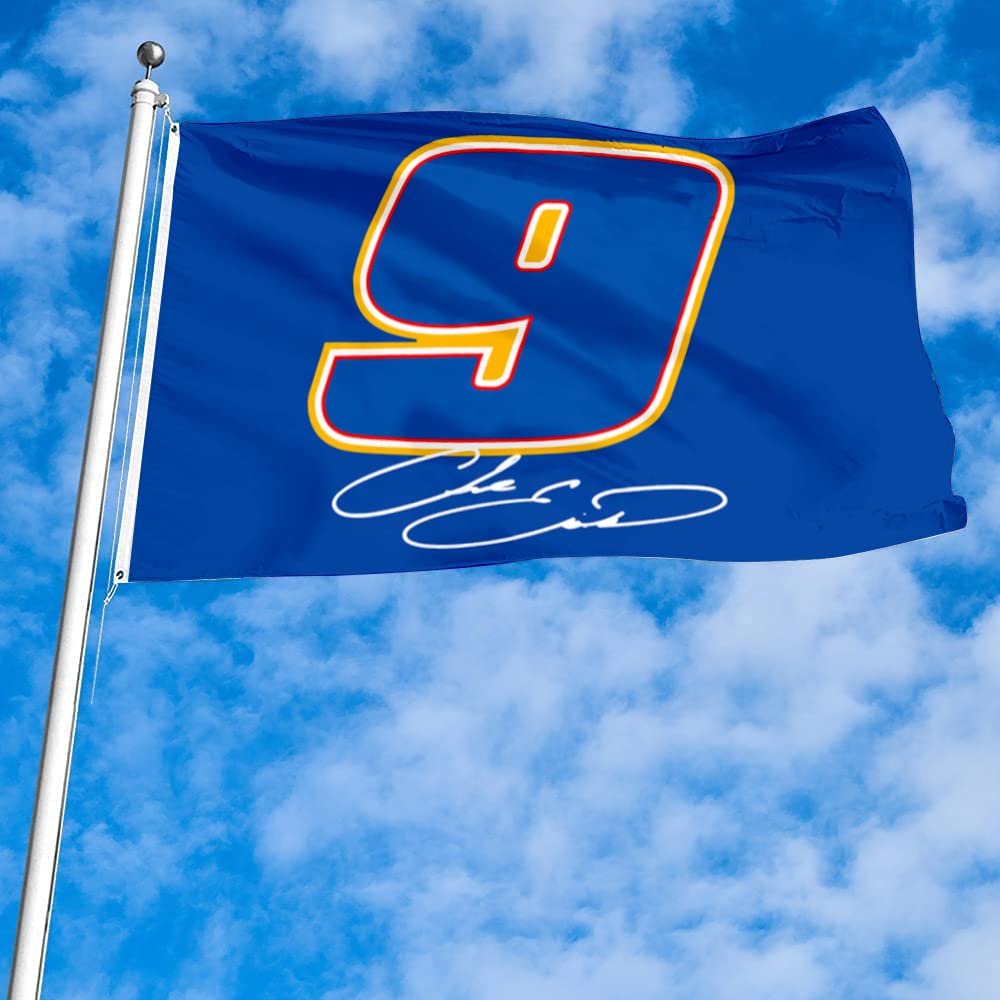 Bayyon Checkered Flag Chase Elliott #9 Flag Banner 3x5Feet for Car Fans with Brass Grommets