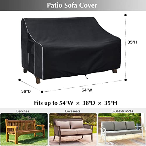 Coditure Outdoor Furniture Cover Waterproof for Sofa, Patio Loveseat Covers Fits up to 54 x 38 x 35 inches, Black