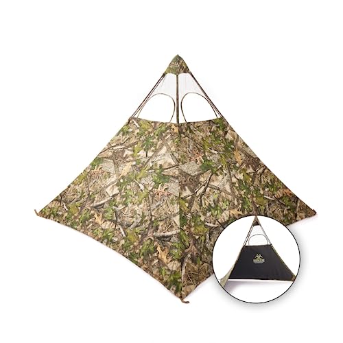 Nukem Grab & Go Hunting Ground Blind - TrueTimber HTC Green - Lightweight Stake-Free Pop Up Turkey & Deer Blind (Standard)