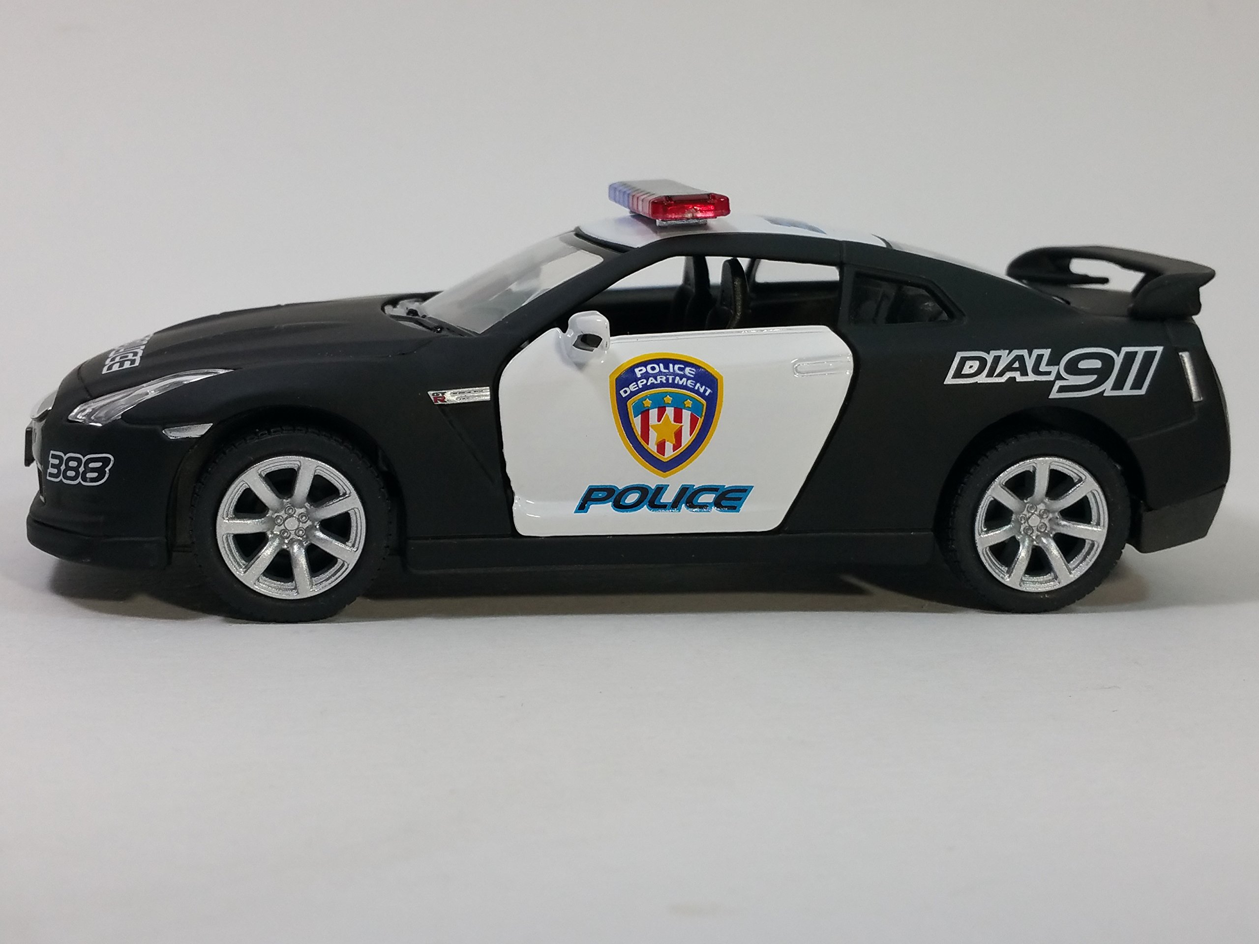 KiNSMART 2009 Nissan GT-R R35 Police Edition 5" 1:36 Scale Die Cast Metal Model Toy Car w/Pullback Action