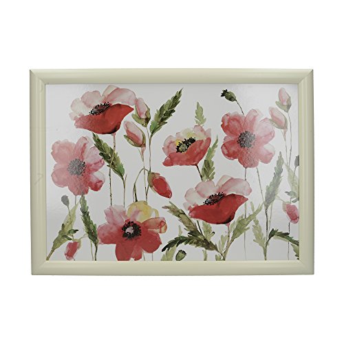 Creative Tops 5233429 Watercolour Poppy Cushioned Bean Bag Lap Tray - Multi-Colour - 44 x 34 cm (17.5 x 13.5)