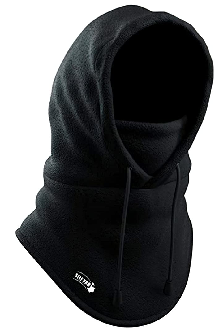 Balaclava Fleece Hood - Windproof Face Ski Mask - Ultimate Thermal Retention & Moisture Wicking with Performance Soft Fleece Construction, Black, One Size