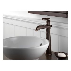 Delta Faucet Victorian Vessel Sink Faucet, Single Hole Bathroom Faucet, Single Handle Bathroom Faucet Chrome, Waterfall Faucet, Chrome 754LF