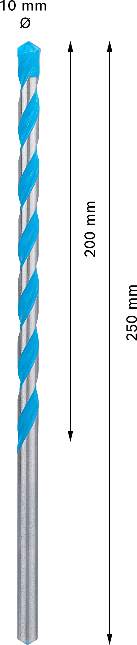 Bosch Professional 1x Expert CYL-9 MultiConstruction Drill Bit (for Concrete, Ø 10,00x250 mm, Accessories Rotary Impact Drill)