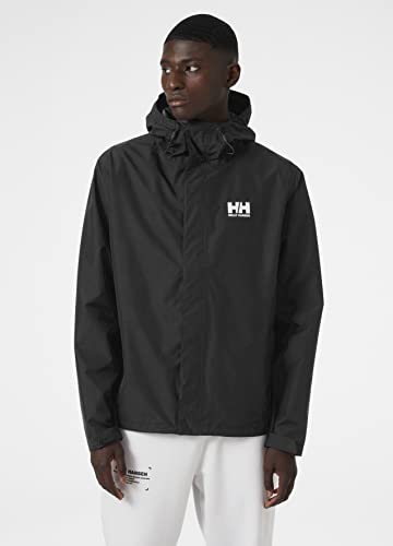 Helly Hansen Men's Seven J Waterproof Windproof Breathable Rain Jacket, 992 Black, Medium
