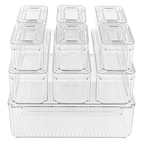 Modern-Depo 10 PCS Refrigerator Organizer Bins Food Containers with Various Size Storage Bins for Fridge, Countertop, Cabinets & Pantry