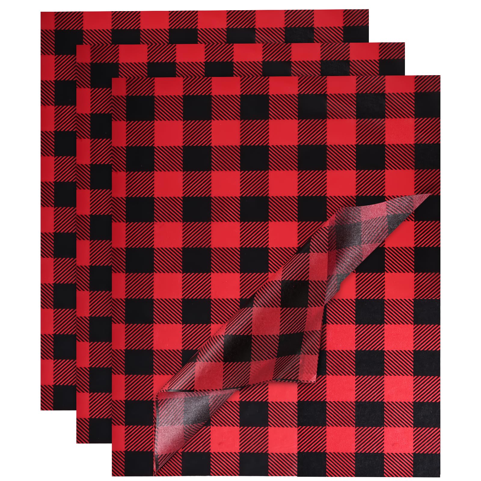 Koogel 120 Sheets Buffalo Plaid Tissue Paper, Red Black Gift Wrapping Tissue Paper 14 x 10 Inch Tissue Paper Bulk for DIY Crafts Party Supplies