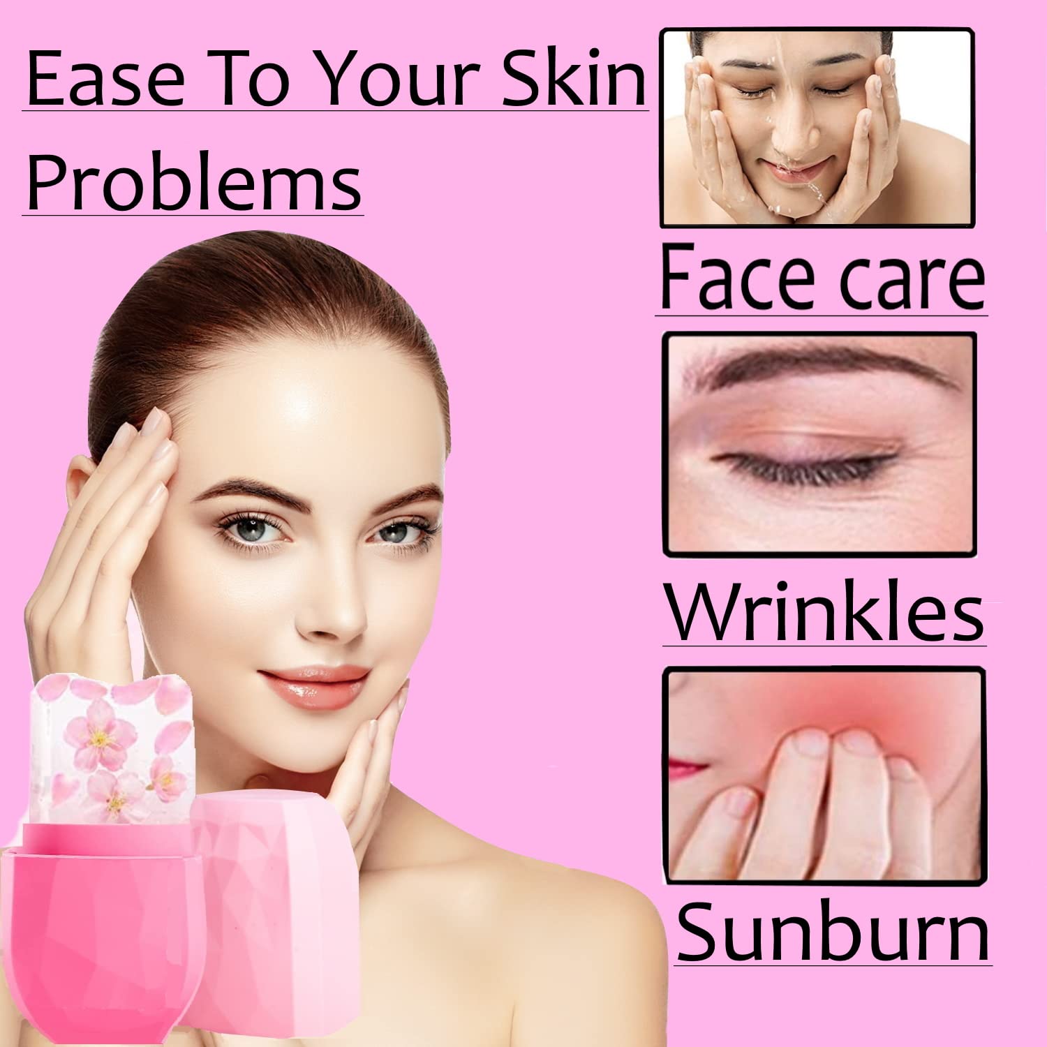Ice Roller for Face & Eye Puffiness Relief - Enhance Your Natural Glow with Face Ice Roller, Ice Mold for Face with New Leak-Proof Design, Reusable Ice Face Roller-Gift for Women
