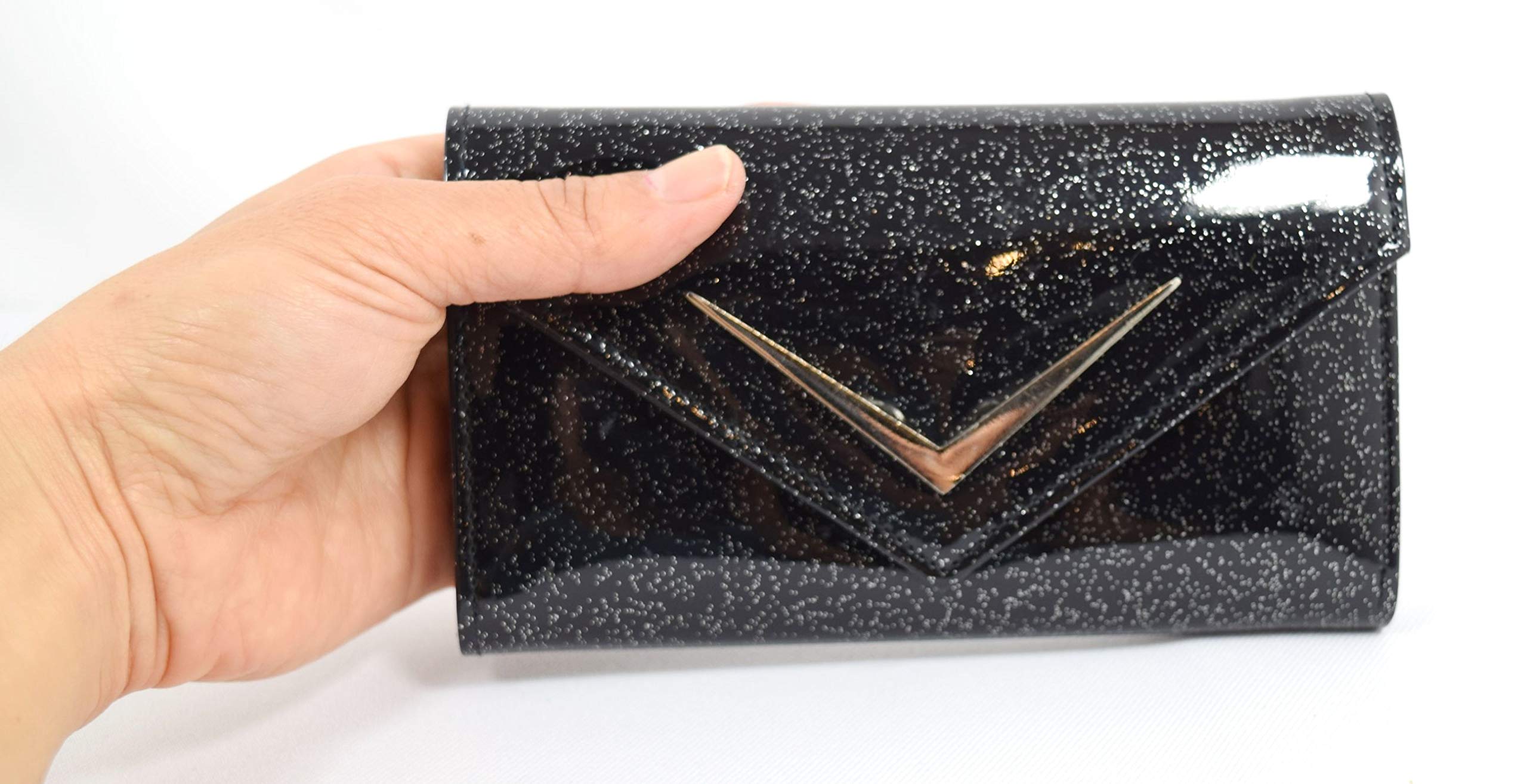 Liquorbrand Bonneville Glitter PVC with metal chevron logo Wallet