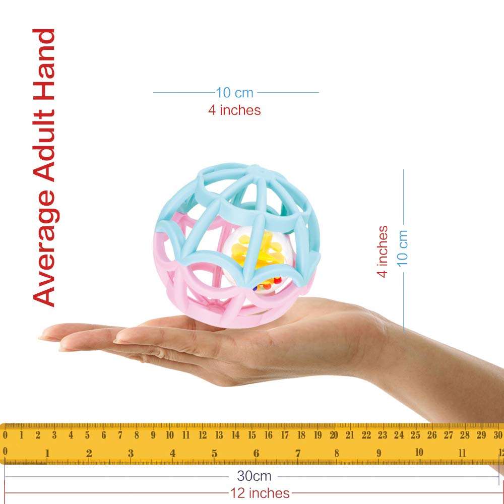 Play Ball Baby for Toddlers | 2 Outer Plus 2 Inner Balls | Rattles and Rolls for Double The Fun | Safe for Any Age