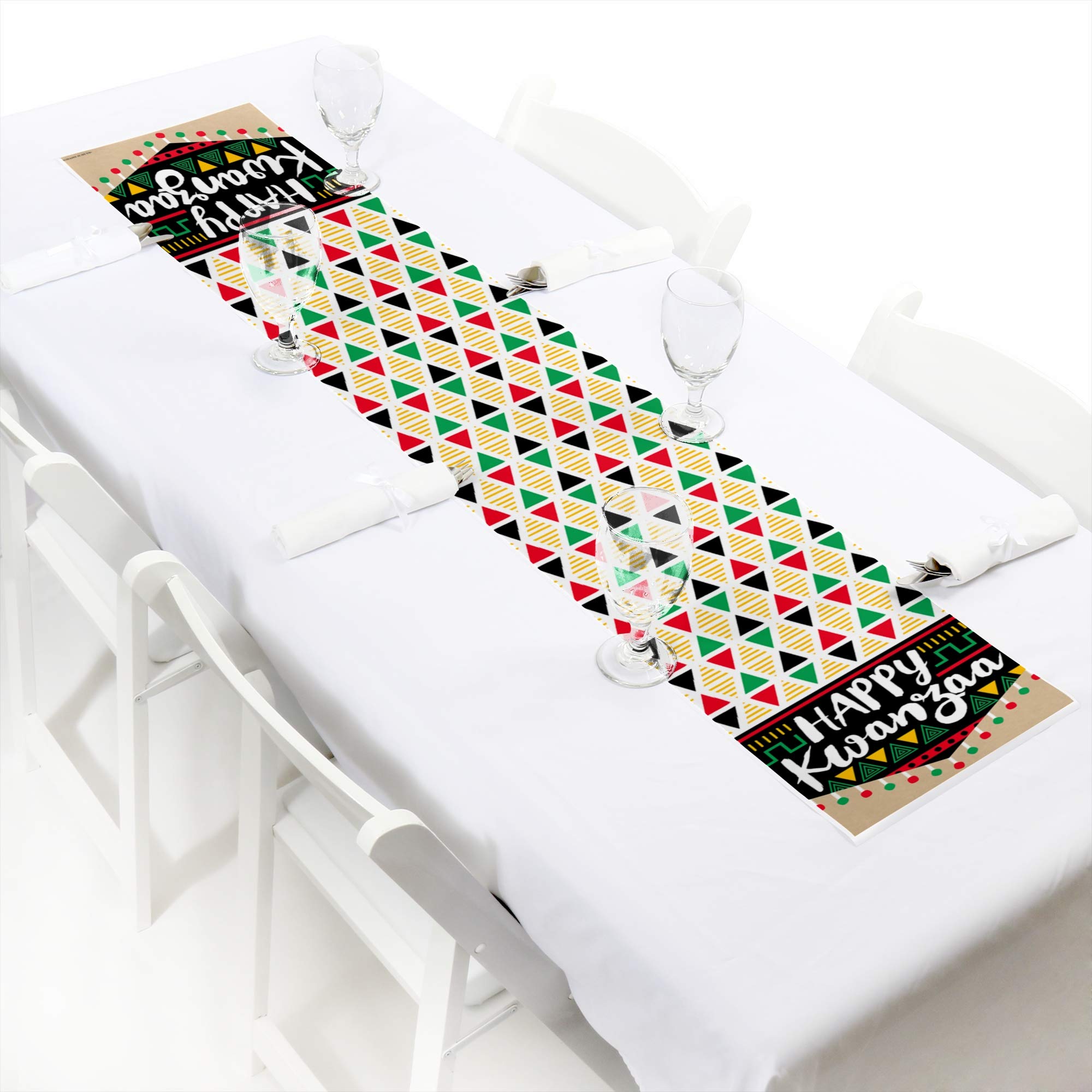 Big Dot of Happiness Happy Kwanzaa - Petite African Heritage Holiday Party Paper Table Runner - 12 x 60 inches