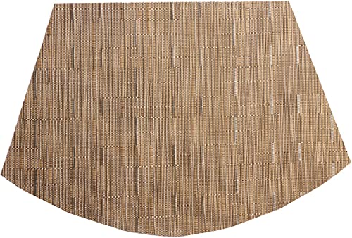 SHACOS Round Table Placemats Set of 4 Wedge Placemats Heat Resistant Round Table Mats Wipe Clean (4, Tan)