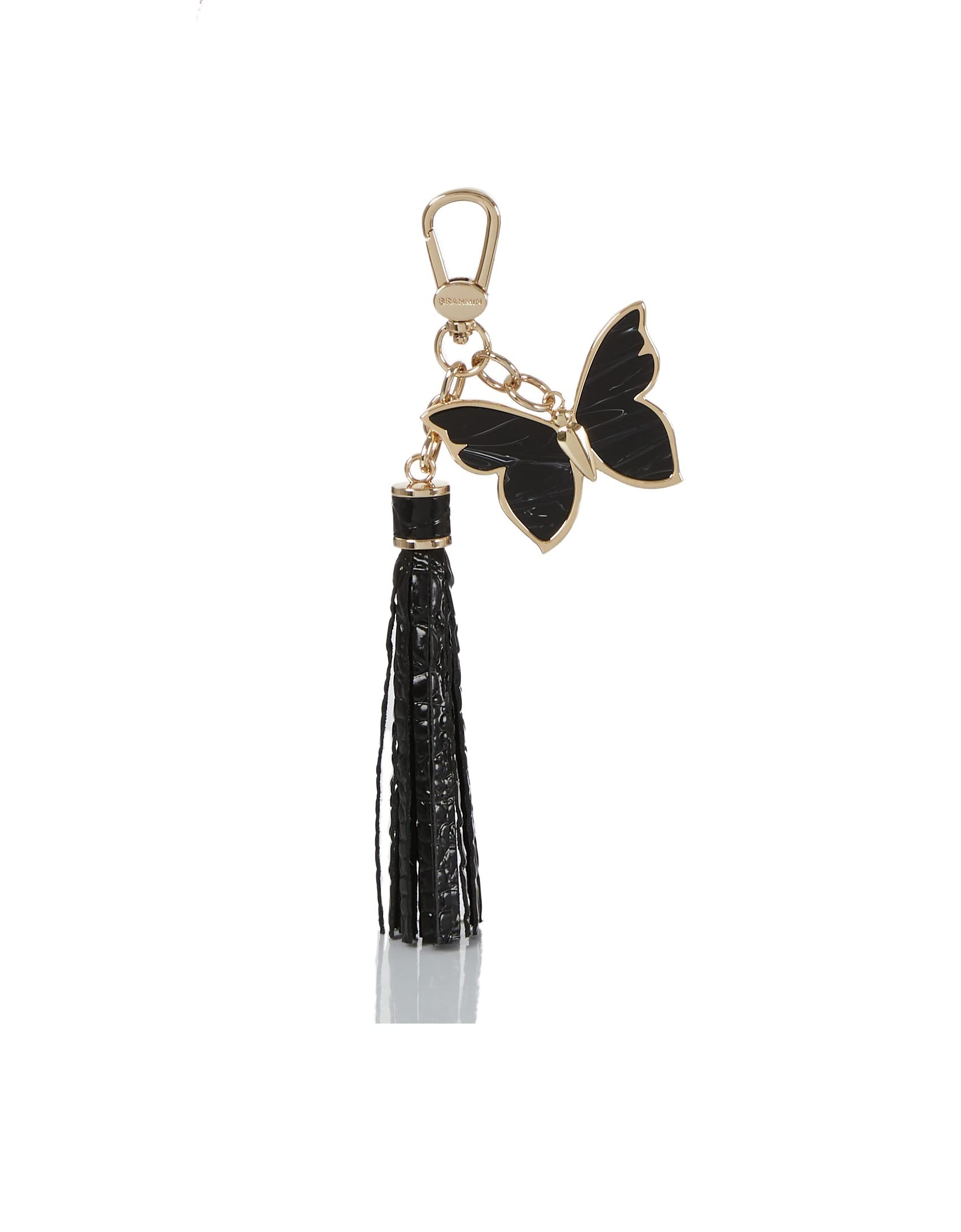BRAHMIN Black Melbourne Butterfly Charm Tassel