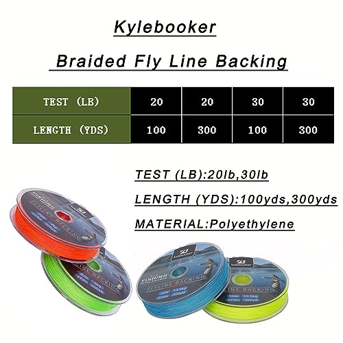 Fly Fishing Dacron Braided Backing Line Abrasion Resistant Trout Fly Line(20lb-300yds,Green)