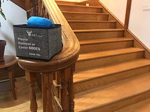 G & F Products Shoe Covers Box, Foldable Collapsible Shoe Covers Holder Bootie Box holds up to 100 Disposable Shoe for Realtors and Open House also works as Foldable Collapsible storage bin 9"x9"x9"