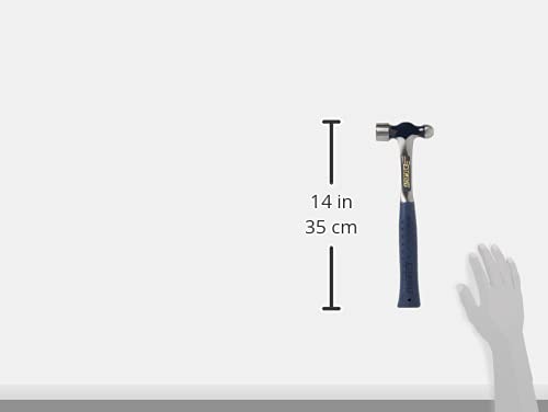 Estwing Ball Peen Hammer - 16 oz Metalworking Tool with Forged Steel Construction & Shock Reduction Grip - E3-16BP , Blue