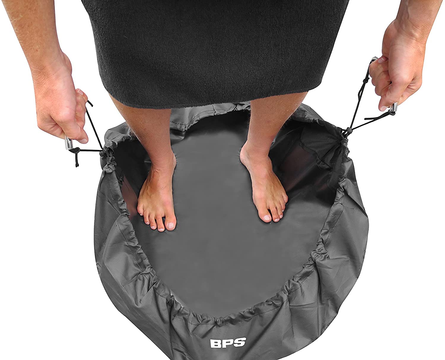 BPS Wetsuit Surf Change Mat - Waterproof Wetsuit Mat - for Dive Boots, Rash Guards, Wet Suit, and surf Accessories - Includes Wax Comb (Black)