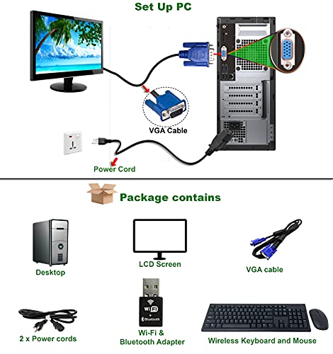 HP Elite 6300 Desktop Computer PC, Intel Core i7 Processor, 16GB Ram, 128GB M.2 SSD + 1TB Hard Drive, WiFi & Bluetooth, Wireless Keyboard and Mouse, 22 Inch FHD LED Monitor, Windows 10 (Renewed)