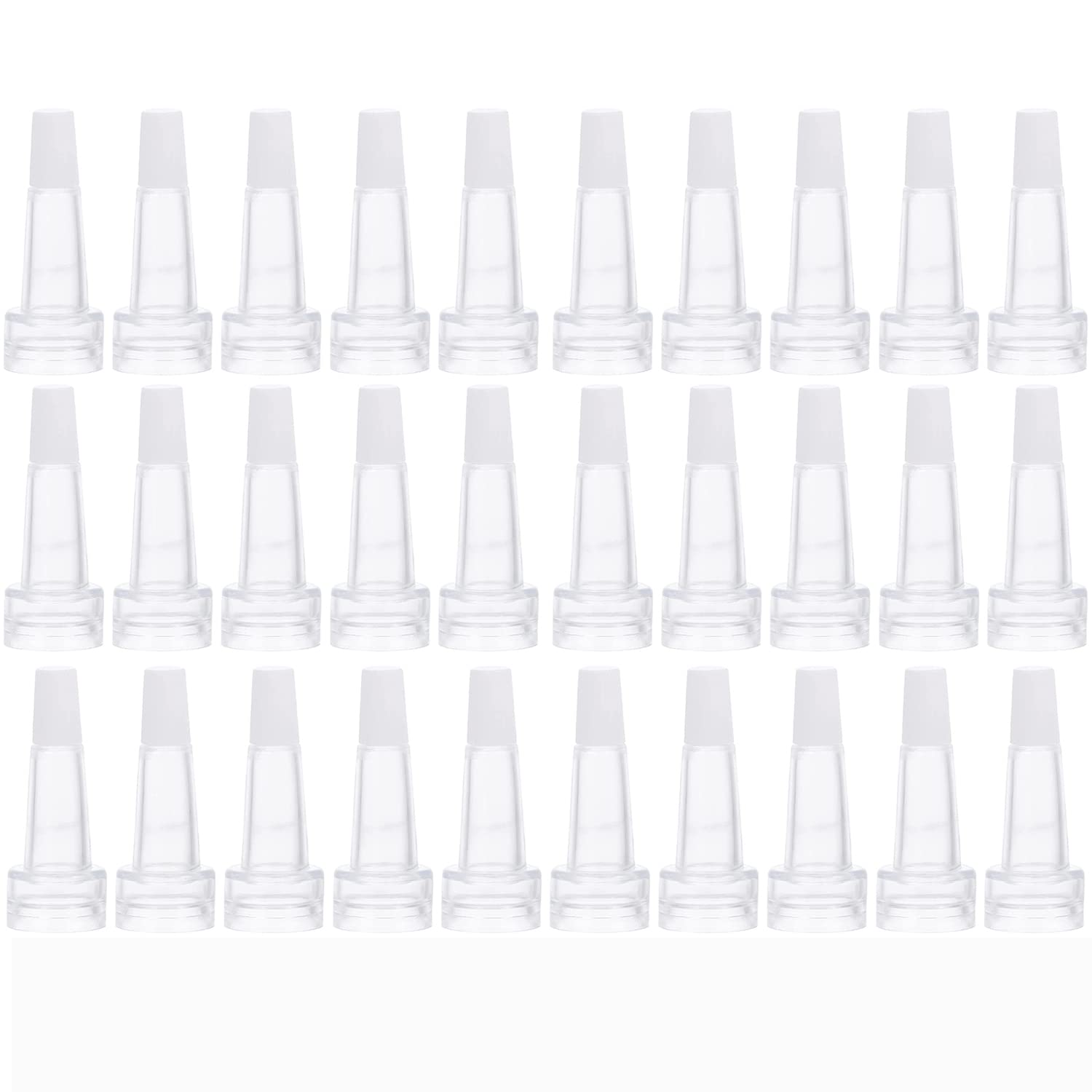 Glass Bottle Serum Vial Dropper - Transparent Silicone Trumpet Dropper Cap for 5ml/7ml/15ml/20ml/30ml Essential Oils Bottle with Inner Bottle Diameter 20mm (30)