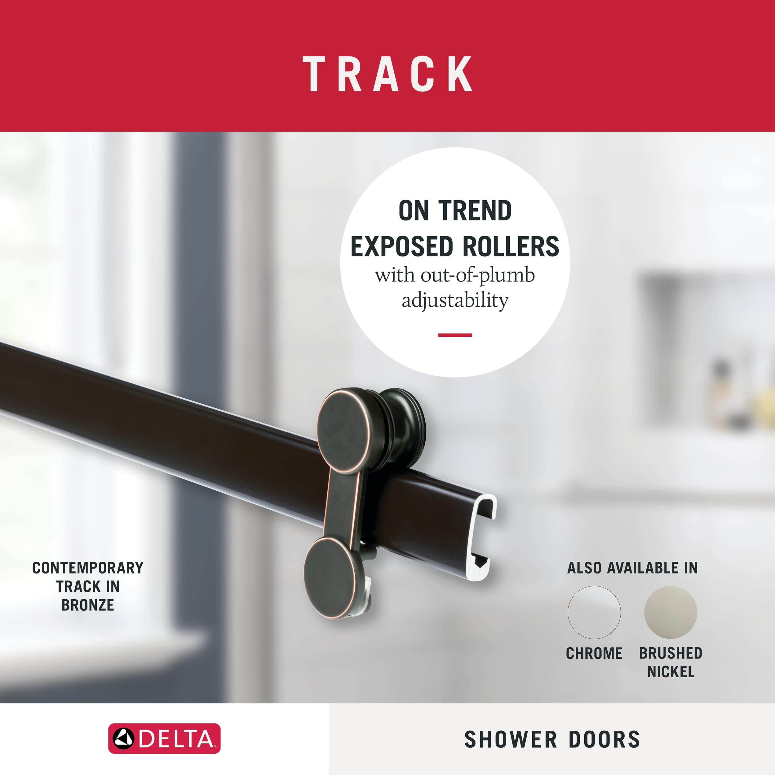 Delta Shower Doors SD3927434 Classic Semi-Frameless Contemporary Sliding Bathtub 60" x58-3/4, Nickel Track