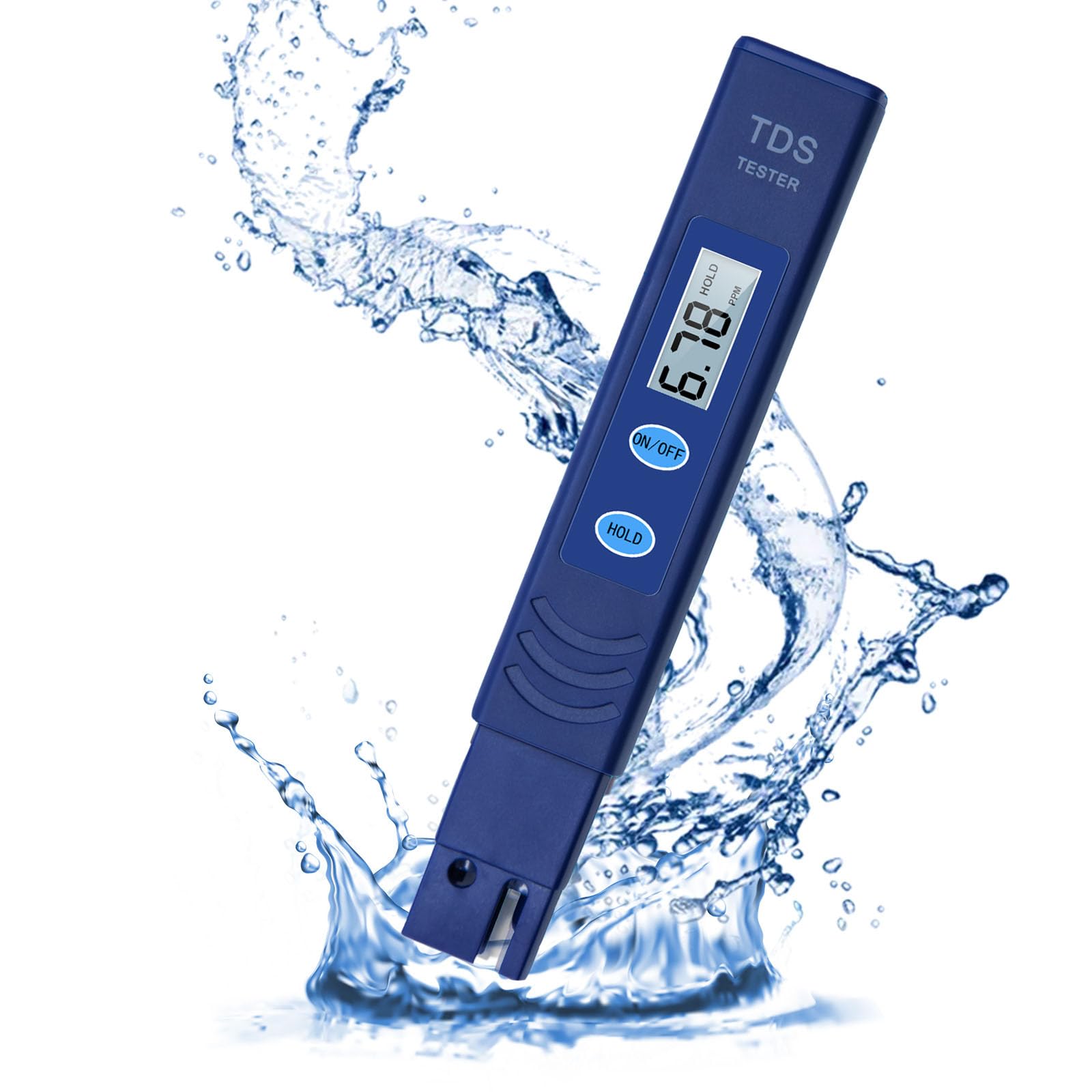 DEMITUMON TDS Meter Digital Water Test,Electronic Water Test with 0-9999 PPM Measurement Range for Household Drinking Aquariums,Pools,Hydroponic,Hand Held,Quick Read,Blue