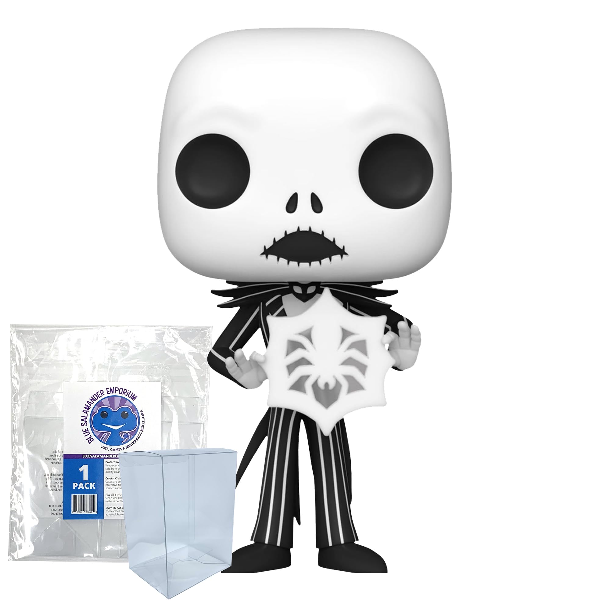 Blue Salamander Emporium Protective Case Bundled with Vinyl Figure – The Nightmare Before Christmas 30th Anniversary – Jack Skellington with Snowflake #1385 Specialty Series