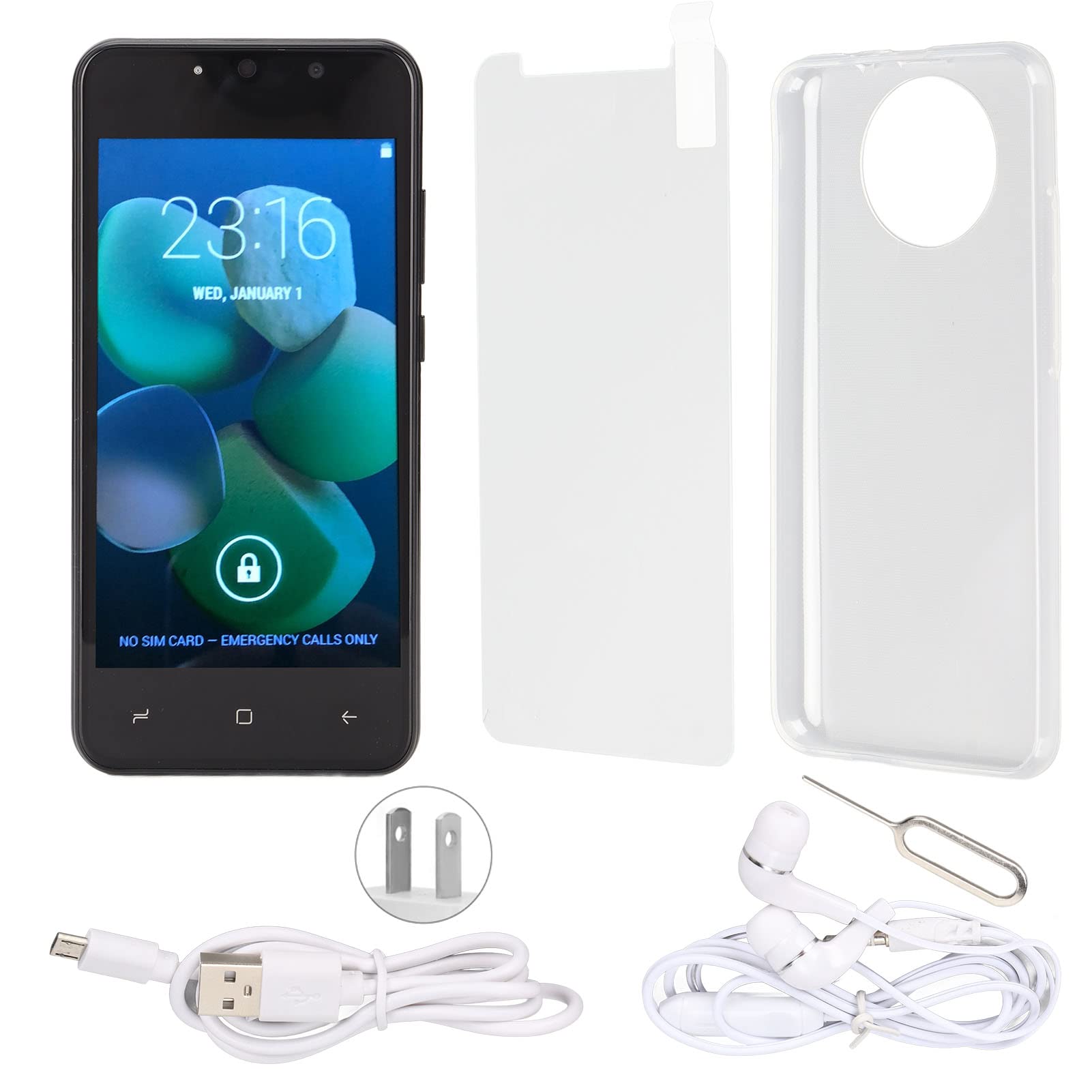 ciciglow X3 Pro Mobile Phones, 3G Dual SIM Unlocked Cell Phone,5.0in Smartphone Dual Cards Dual Standby,512MB RAM 4GB ROM,2MP+5MP Dual Camera,Face ID Android Phone with 2000mAh Battery(US Plug)