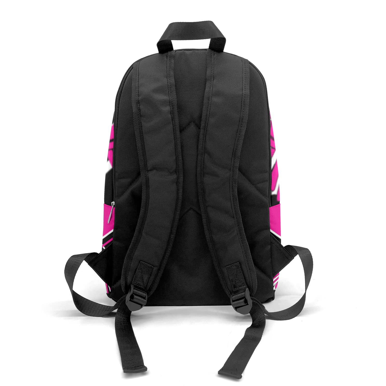 Cheer Pink Black Cheerleader Waterproof Backpack Sport Shoulder Bag for Men Women Gift, 11.8''(L)x5.51''(W)x17.72''(H)