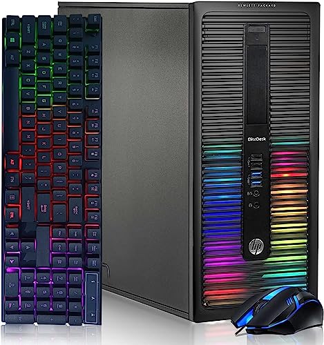 HP Gaming PC Desktop Computer - Intel Quad I7-6700 up to 4.0GHz, GeForce GTX 1660S 6G, 32GB DDR4 Memory, 128G SSD + 3TB, RGB Keyboard & Mouse, WiFi & Bluetooth 5.0, Win 10 Pro (Renewed)