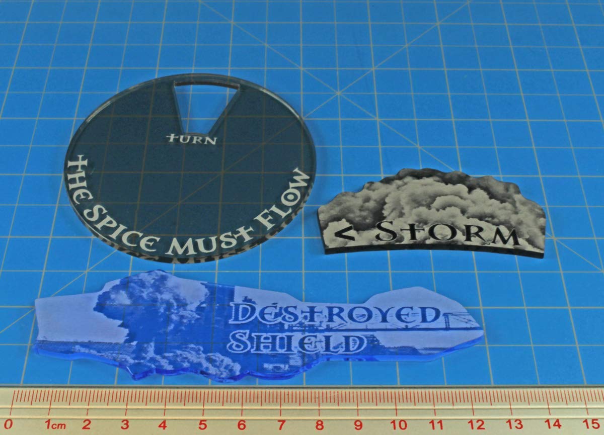 LITKO Turn, Storm, and Shield Destroyed Tokens Compatible with Dune Board Game, Multi-Color (3)