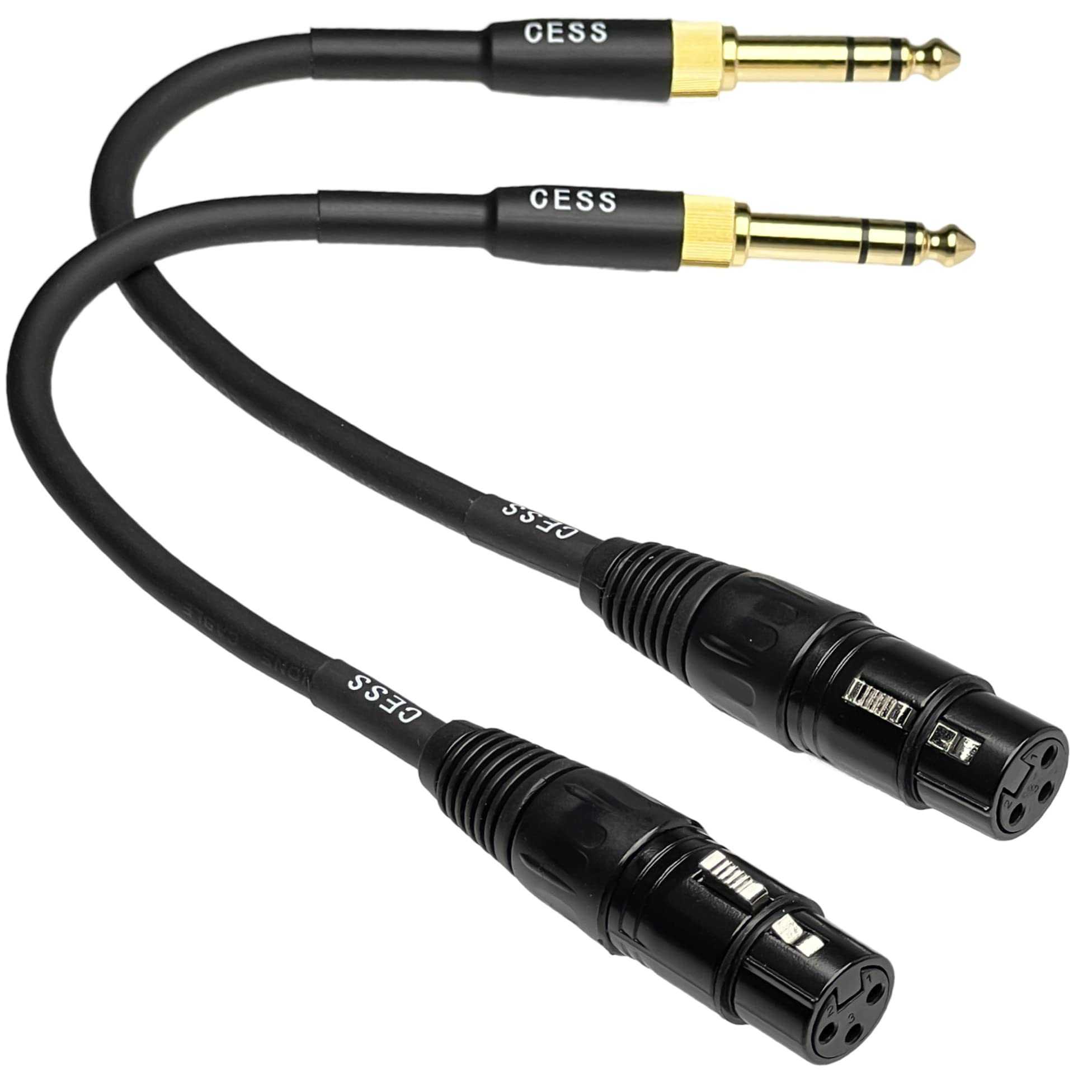 CNCESS CESS-210 XLR to 3.5mm TRS Adapter Cable with 3.5mm to 6.35mm (1/4β) Converter, Female to Male, Compatible with Microphone, Active Speakers, Stage, DJ, Studio Audio Console, 2 Sets