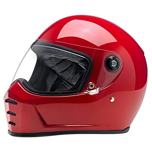 Biltwell | Lane Splitter | DOT & ECE Approved | Motorcycle Helmet | Full Face with Visor | Gloss Blood Red | Medium