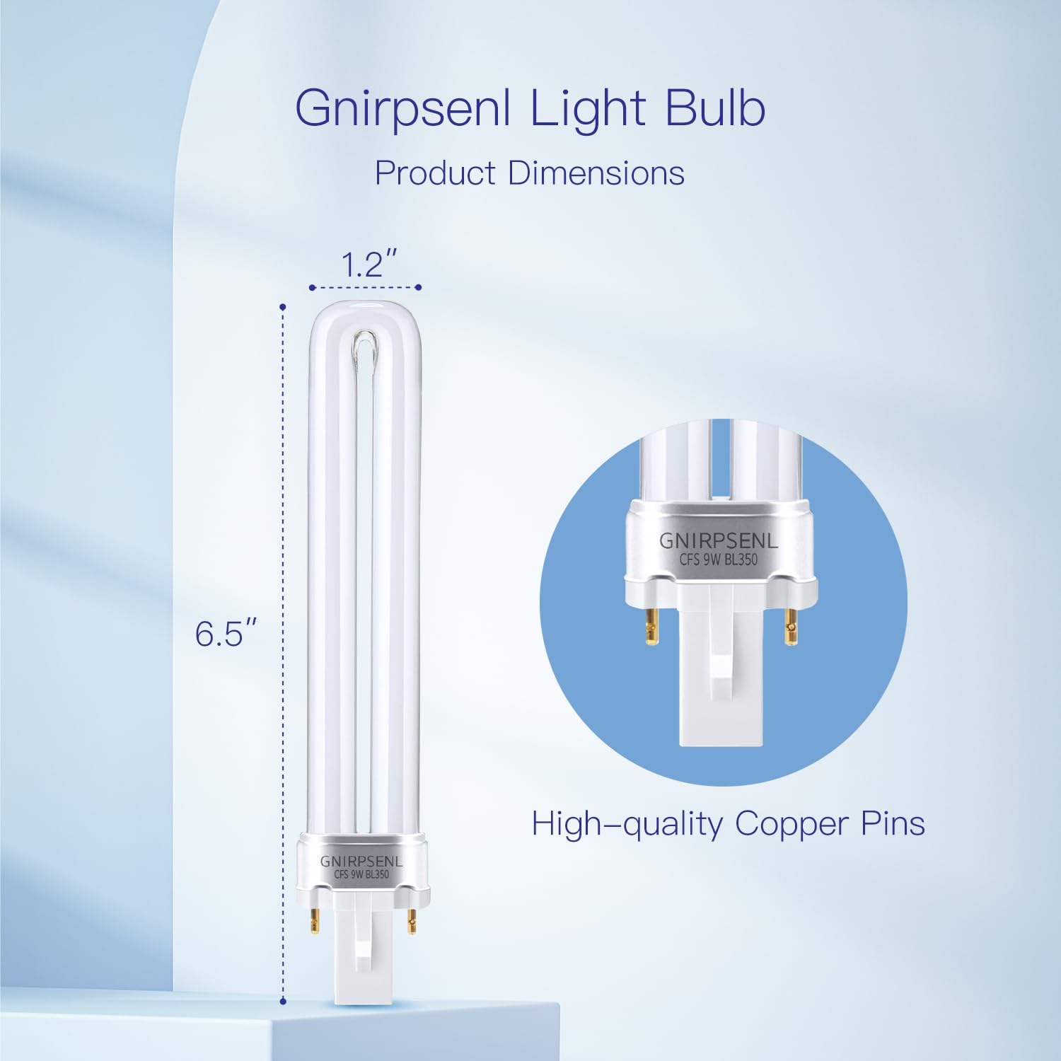 Gnirpsenl EL22 CFL CFS 9W BL350 Replacement Light Bulbs Compatible with FlyWeb EL-22, 4 Pack