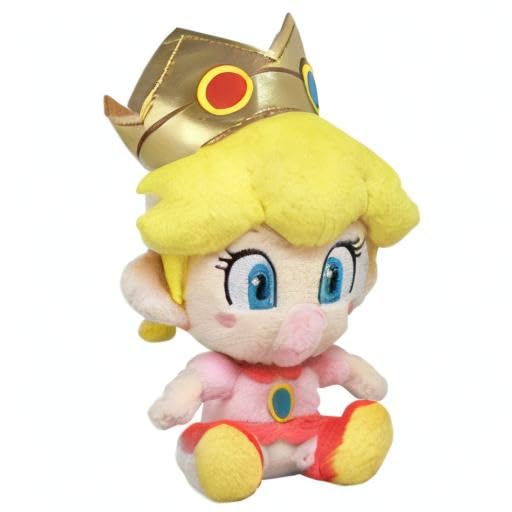 Little Buddy LB Super Mario All Star Collection 1249 Baby Peach Plush, 6", Yellow
