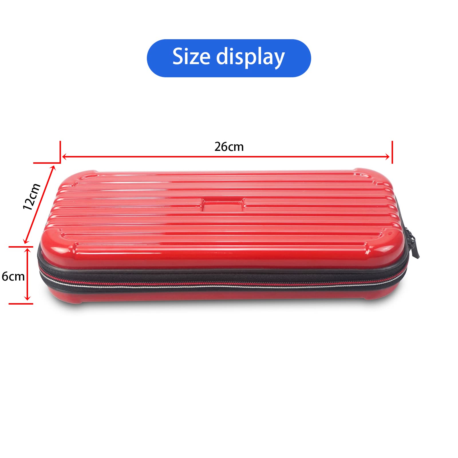 Carrying Case for Nintendo Switch OLED / Lite, Covered with ABS Hard Shell,Shockproof and Wear-Resistant,with 8 Game Cards Slots,Compatible for Nintendo Switch Accessories Older Models,Red