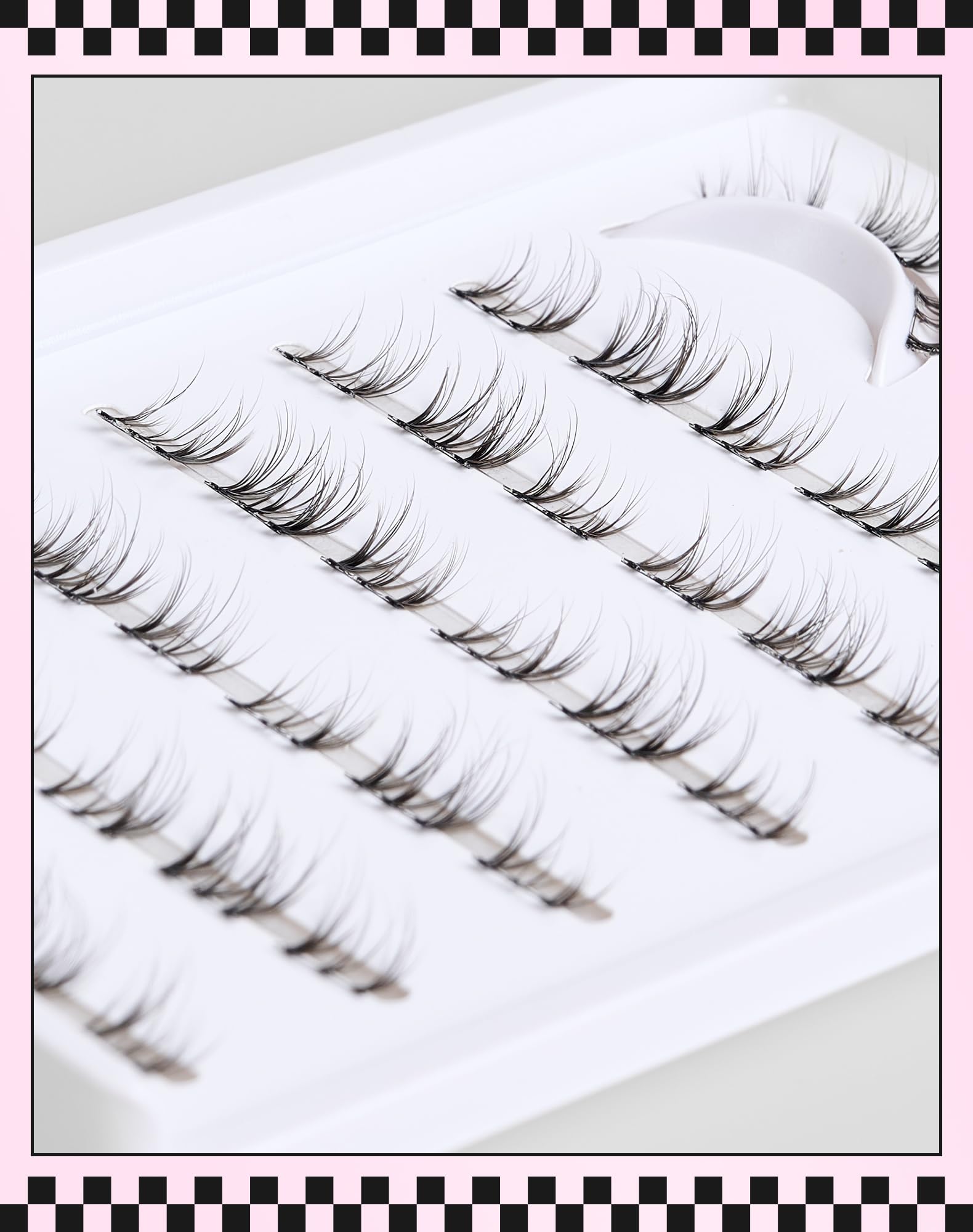 Jiocolor Manga Lashes Eyelashes 7 Pairs Lashes Natural Faux Mink Lashes Pack Fluffy False Eyelashes Cat Eye Lashes Curl False Eyelashes JE03 wispies Lashes