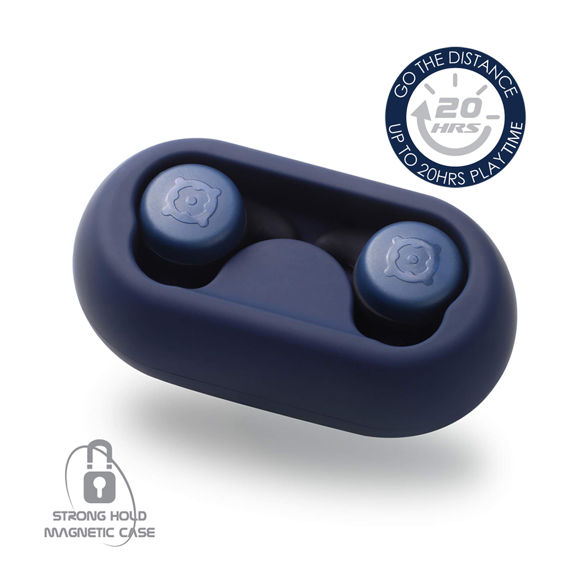 BoomPods Boombuds X True Wireless - Bluetooth Earbuds IPX 6 Water Resistant/Sweatproof Ergofit, Portable Magnetic Charging Case, Best Sports Earphones (Blue)
