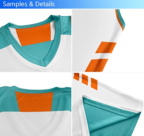 KXK Men's Blank Reversible Basketball Jersey Team Uniform Athletic Hip Hop Basketball Shirts S-4XL Aqua/White