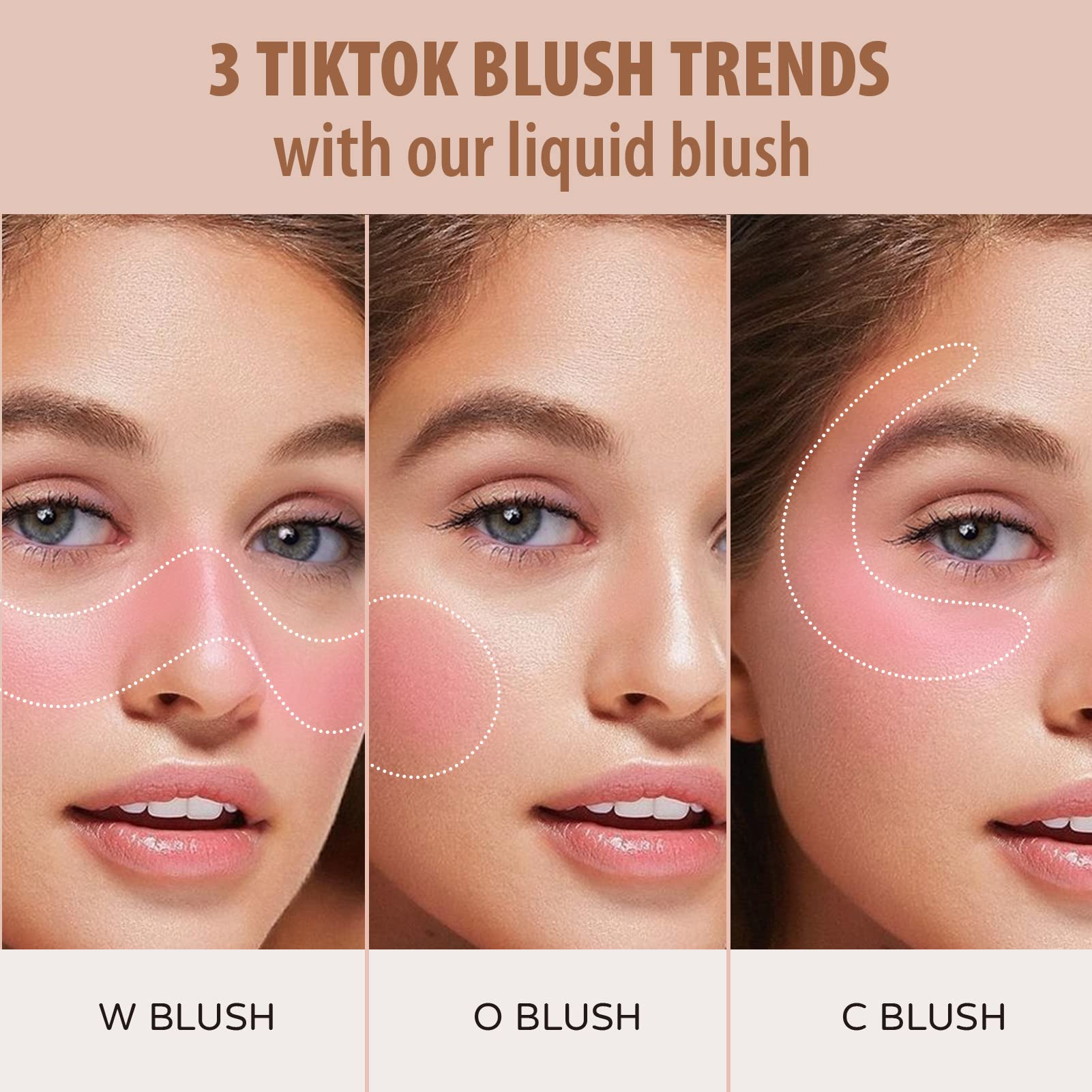 Cilrofelr Soft Cream Liquid Blush, Creamy Blush Makeup for Cheek, Dewy Finish, Buildable Pigment, Lightweight, Long Lasting, For Natural-looking Flush & Everyday Wear - Dreamy (0.22 fl. oz.)