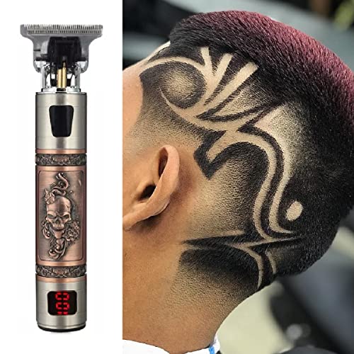 CIBEL Hair Clippers Zero Gapped Cordless Hair Trimmer Haircut & Grooming Kit Rechargeable LED Display Skull Ornament