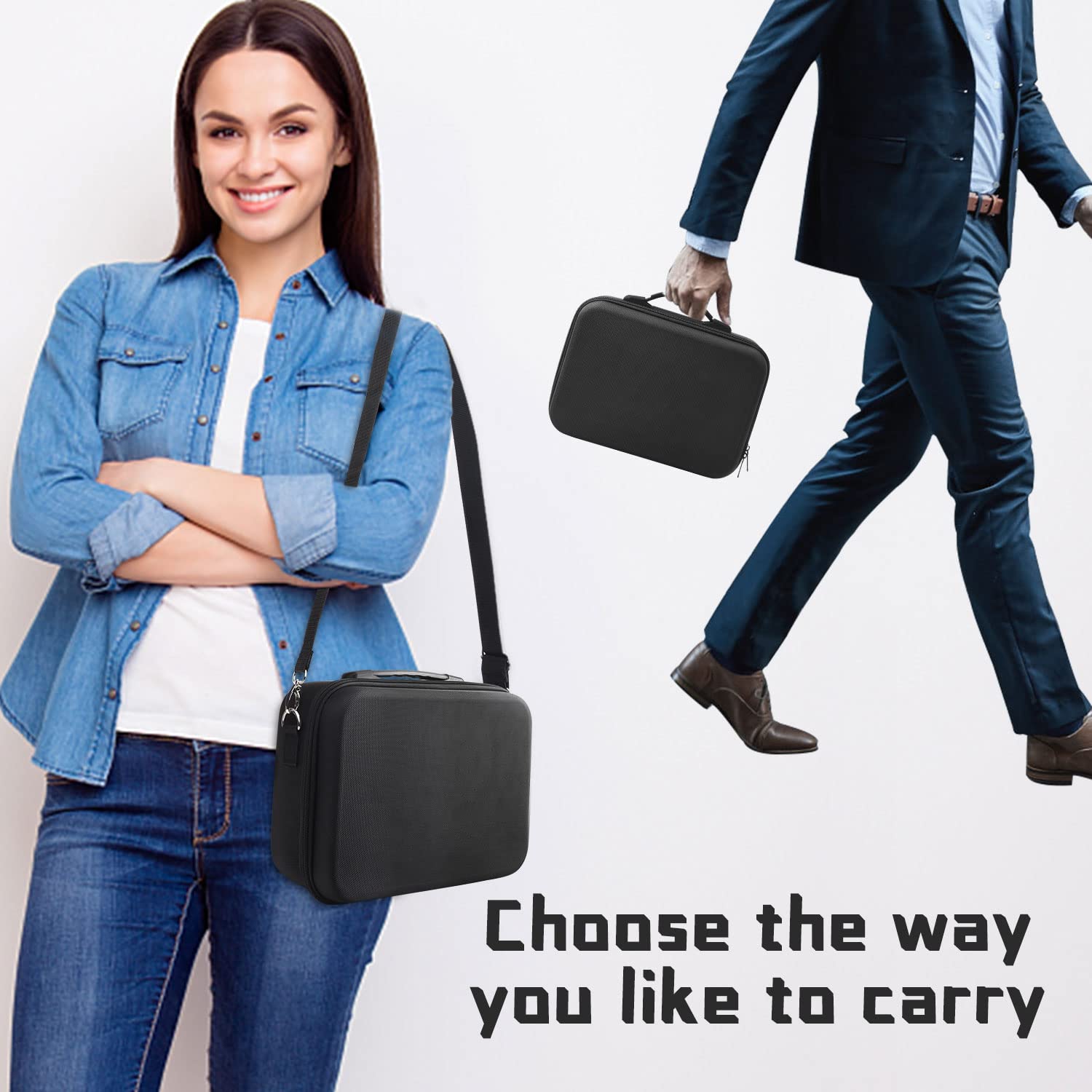 Carrying Case, Portable VR Headset Travel Case All-in-One Virtual Reality Headset Protective Case with Lens Protector for Quest 2