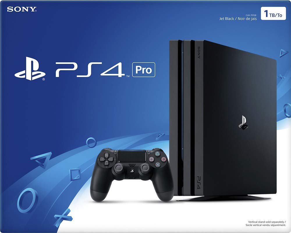 Playstation 4 Pro 2TB SSHD Console with Dualshock 4 Wireless Controller Bundle, 4K HDR, Playstation Pro Enhanced with Solid State Hybrid Drive (Renewed)