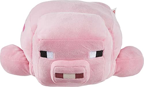Mattel Minecraft Plush Pig 12-Inch Stuffed Animal Figure, Floppy Soft Doll Inspired by Video Game Character, Collectible Toy